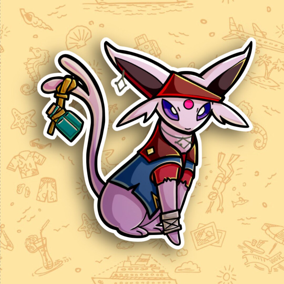 Espeon Pirate Pokemon Vinyl Sticker - Etsy
