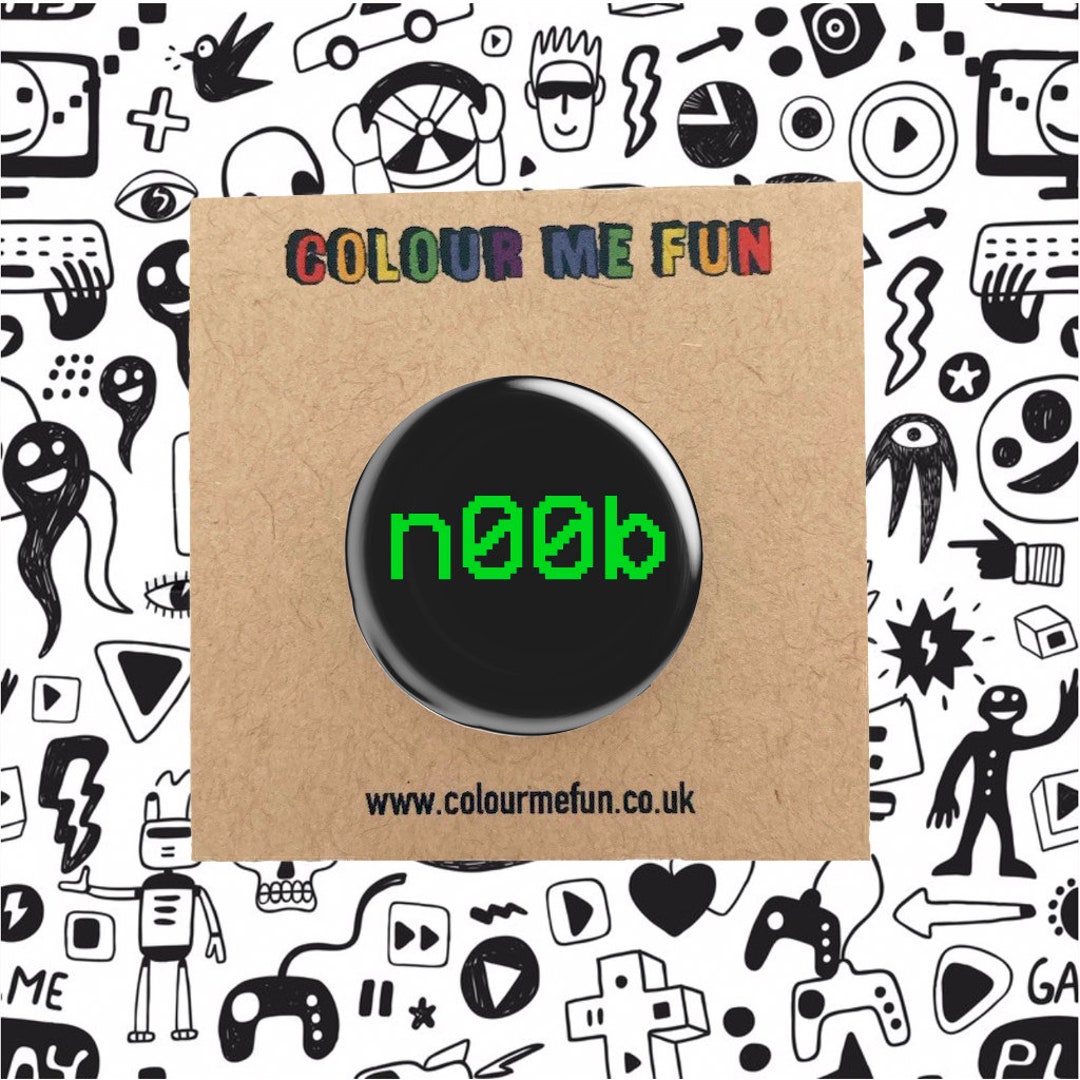 Noob Funny Gamer Button Badge Gamer Gift - Etsy