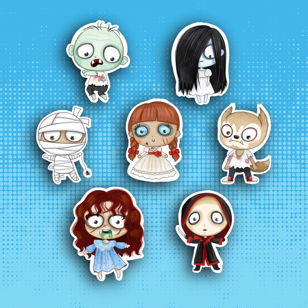 Horror Villain Sticker Set 2 Halloween Sticker Pack - Etsy