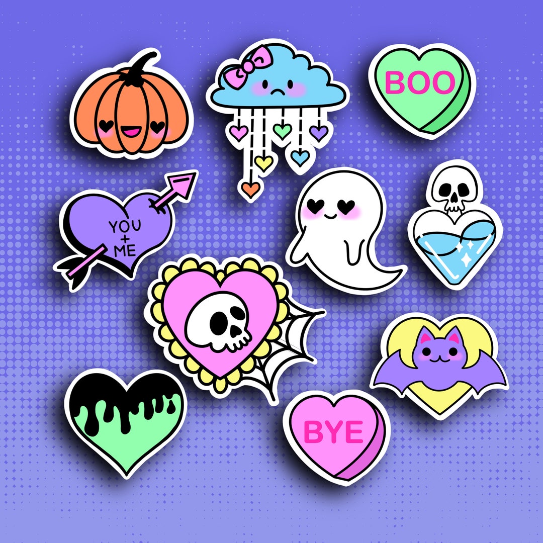 Pastel Whimsigoth Valentine Sticker Set - Emo Valentine Gift - Etsy