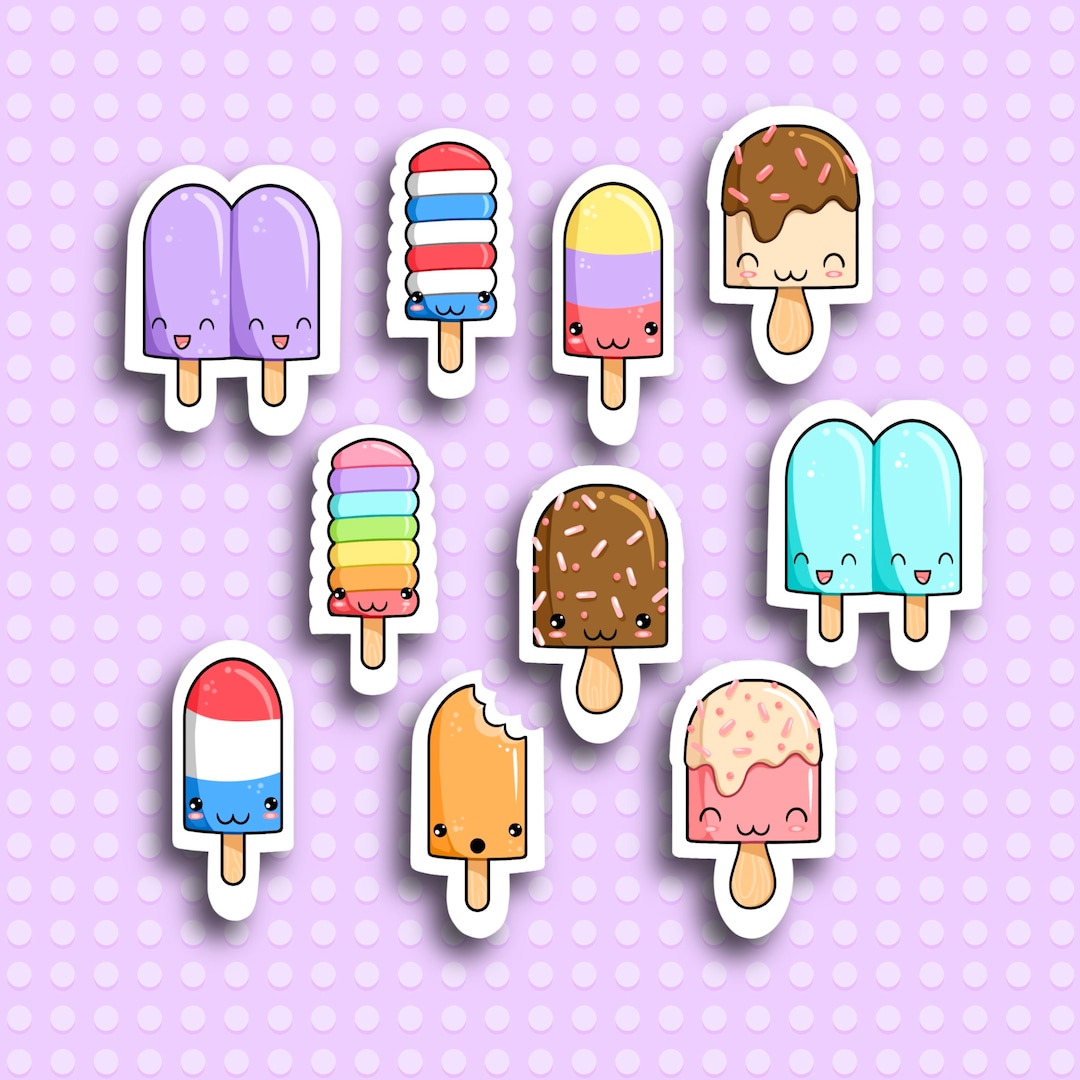 Ice Lolly Sticker Set - Kawaii Popsicle Stickers - Cute Summer Stickers ...