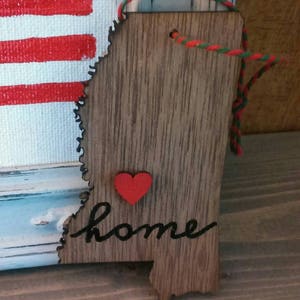 Mississippi State Ornament Mississippi Decor Rustic Christmas Ornament ...