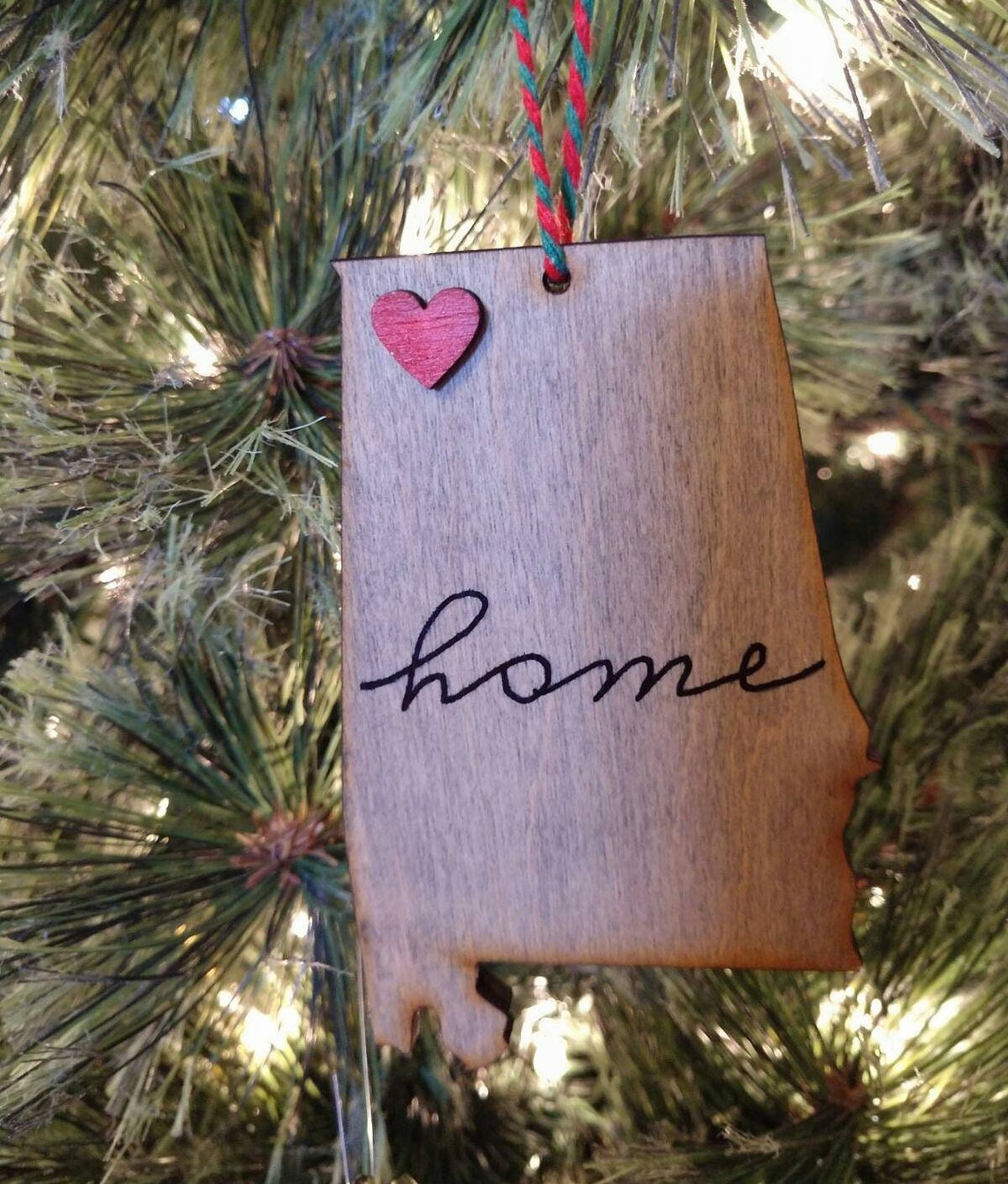 Alabama State Ornament Alabama Decor Christmas Ornament Wooden - Etsy