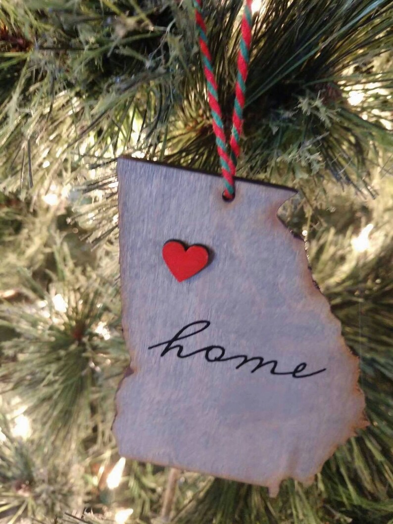 Georgia State Ornament Georgia Decor Rustic Christmas Ornament - Etsy