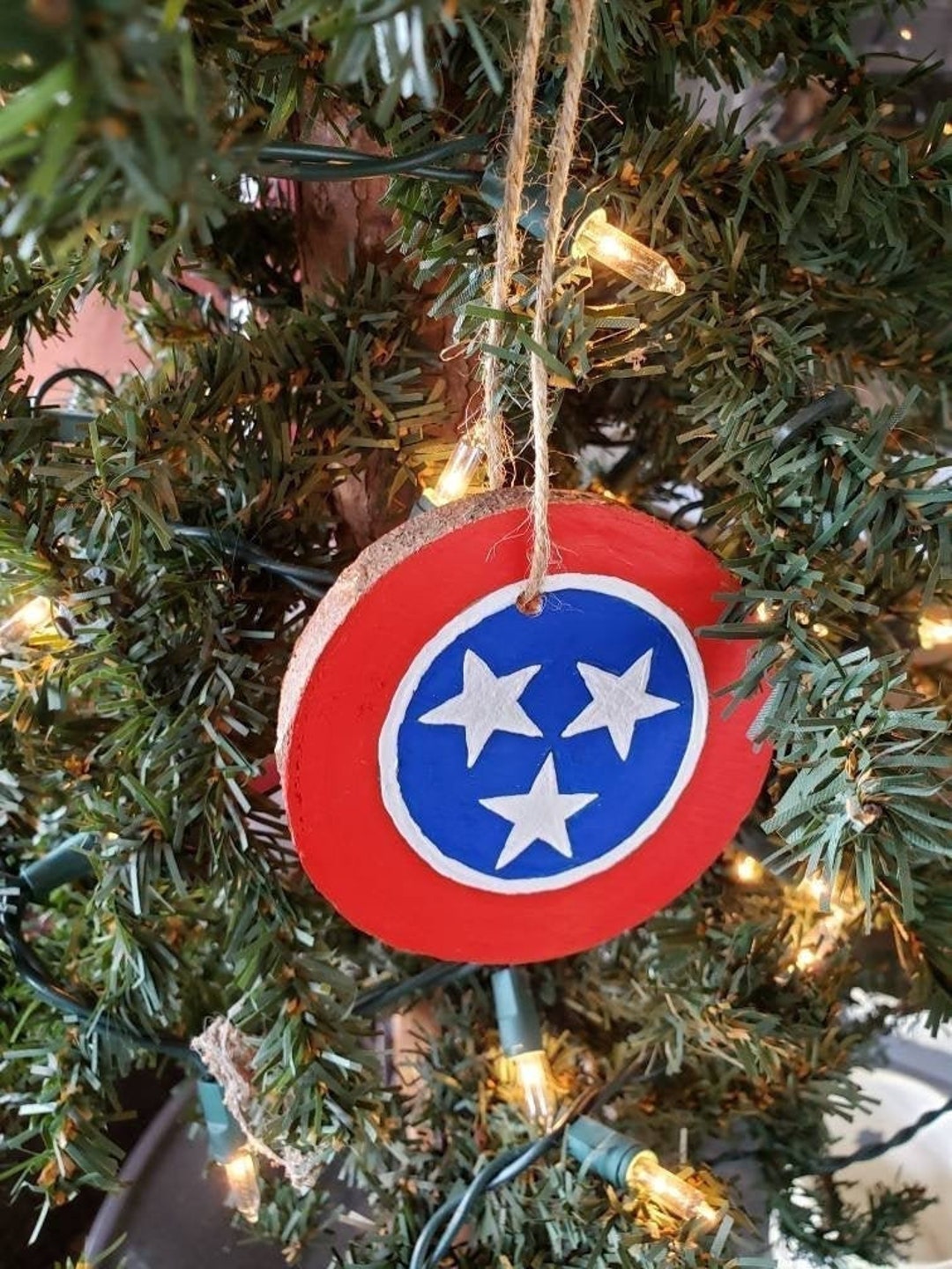 Tennessee Tri Star Wooden Ornament Tennessee Flag Ornament Wooden ...