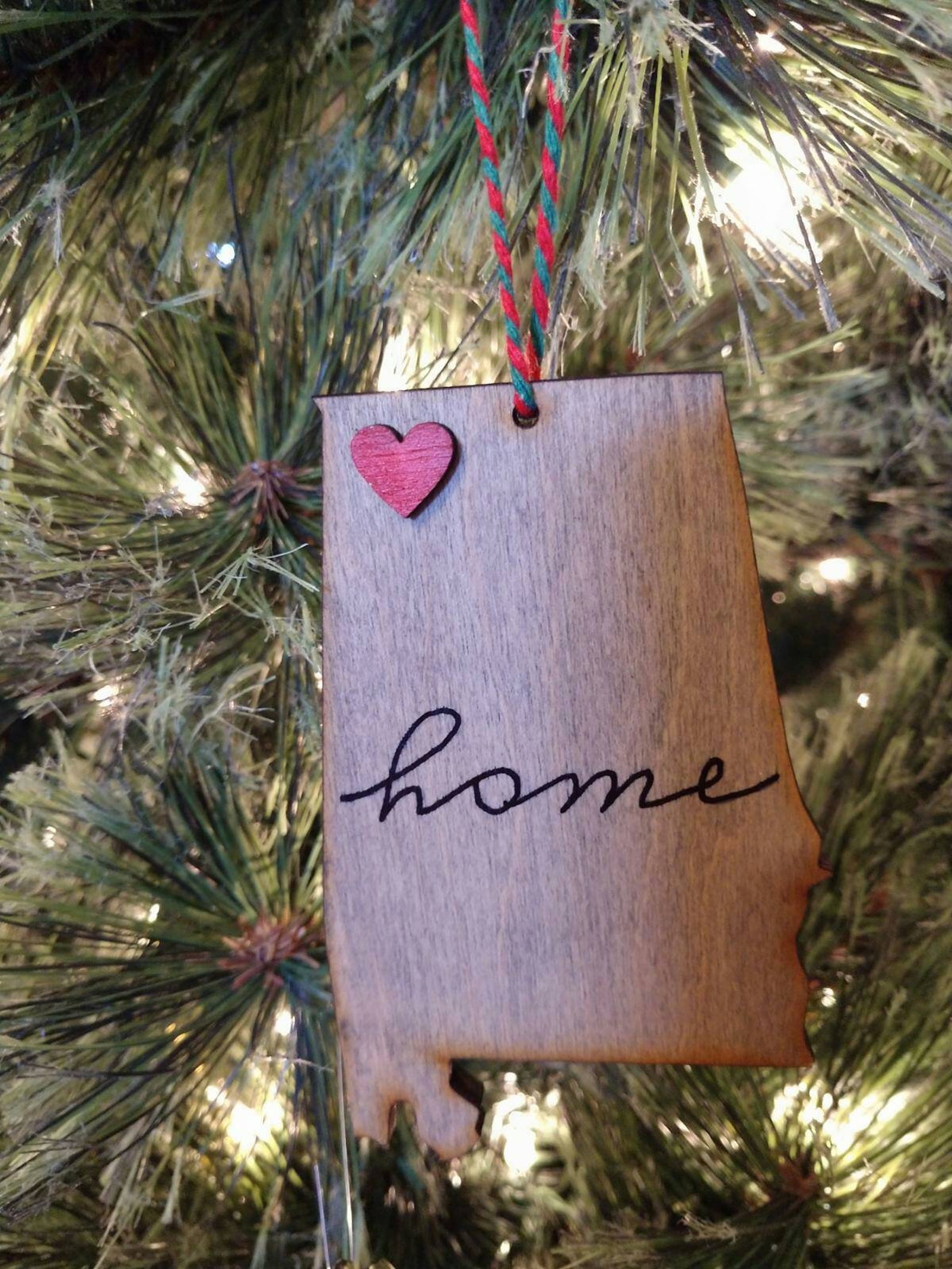 Alabama State Ornament Alabama Decor Christmas Ornament Wooden | Etsy