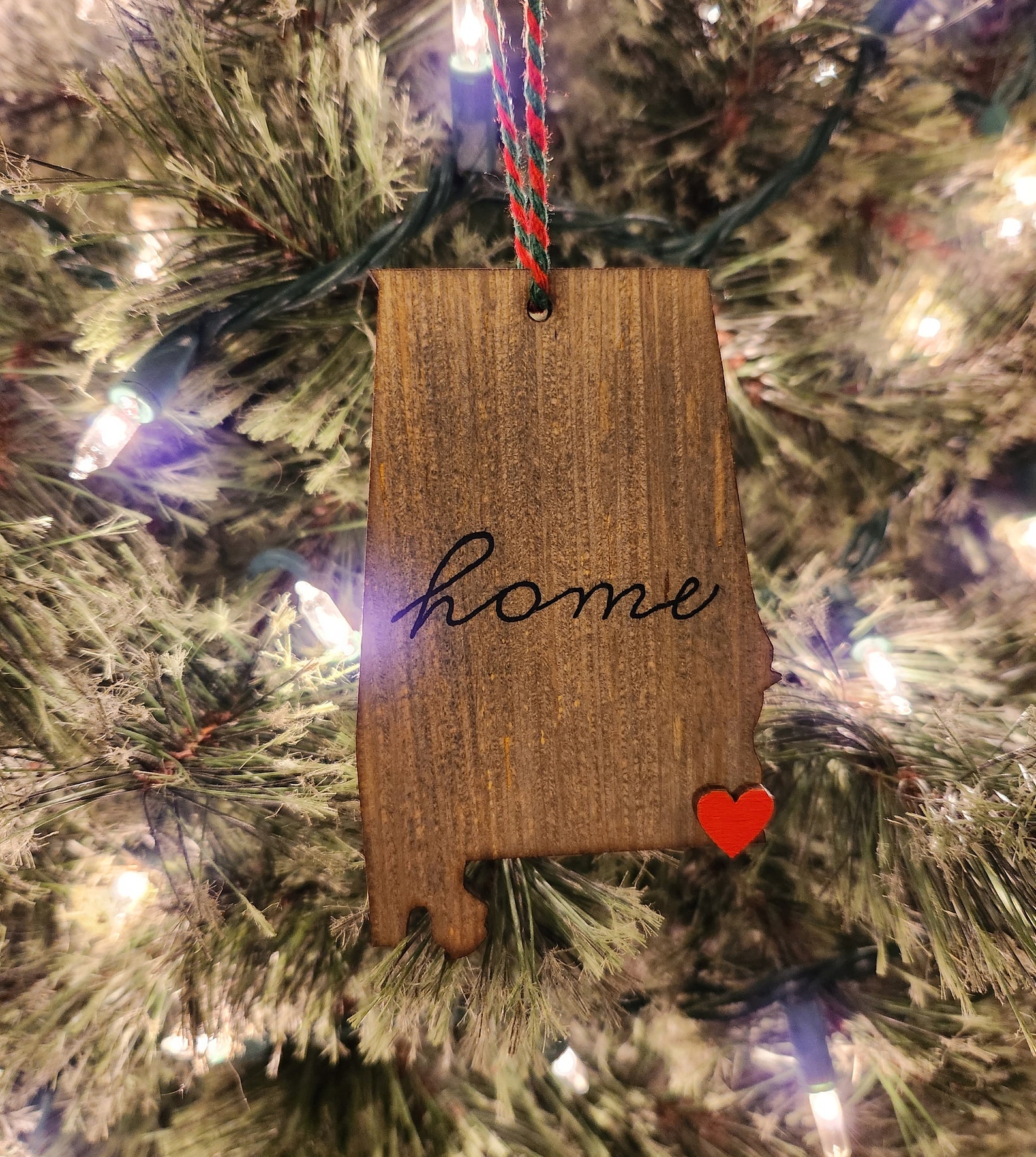 Alabama State Ornament Alabama Decor Christmas Ornament Wooden - Etsy