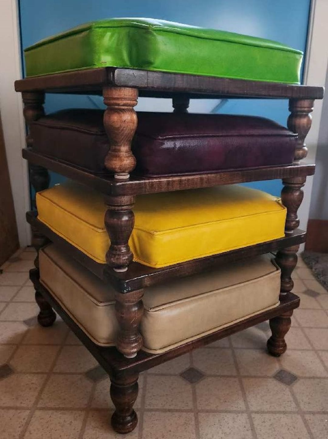 Retro Vintage Mid Century Ethan Allen Stacking Footstools 4 Ethan Allen ...