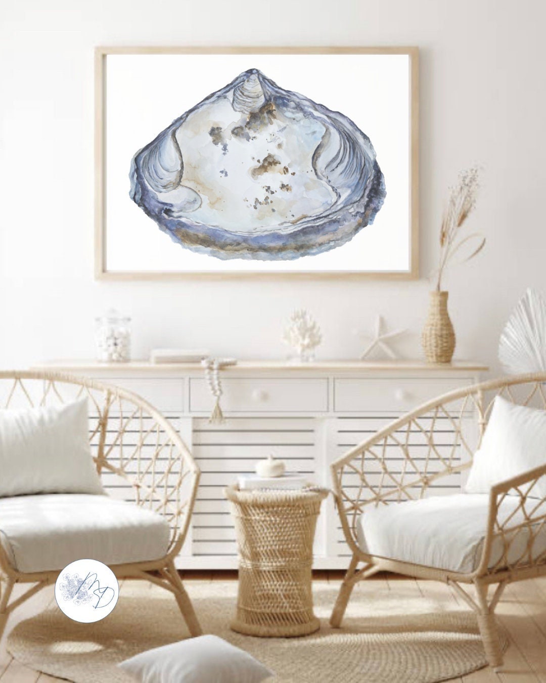 CLAM Art Print Clam 1 Coastal Art CLAM Watercolor Shell Painting Shell ...