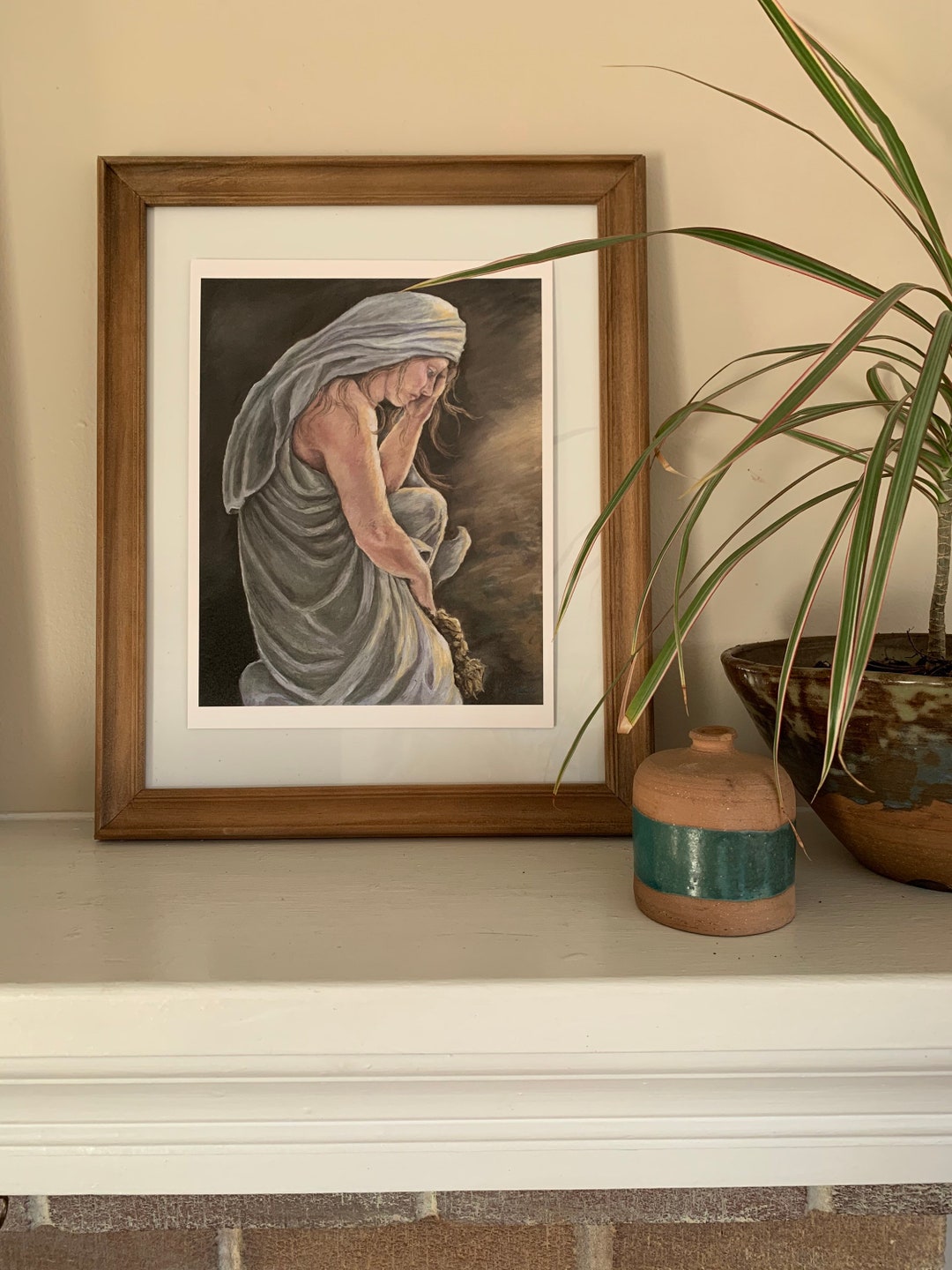 Mourning Lady Painting Wall Art Grief Gift Art Lent Good Friday Triduum ...