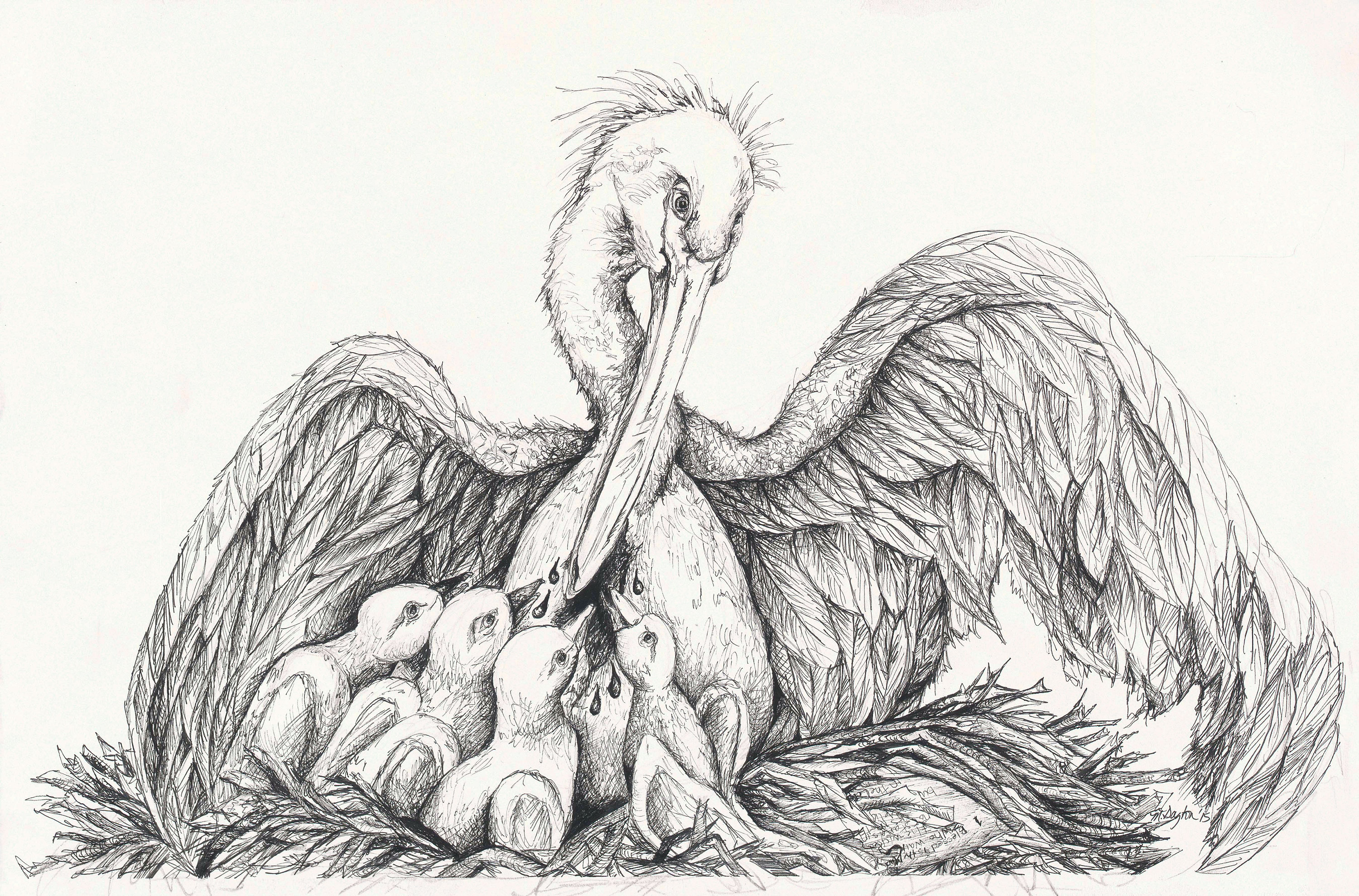 Pelican in Her Piety Art Print, Catholic Ordination Gift - Etsy