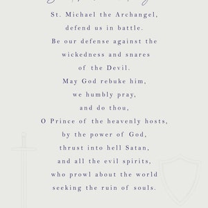 St Michael Catholic Prayer Poster Catholic Art Confirmation Catholic ...