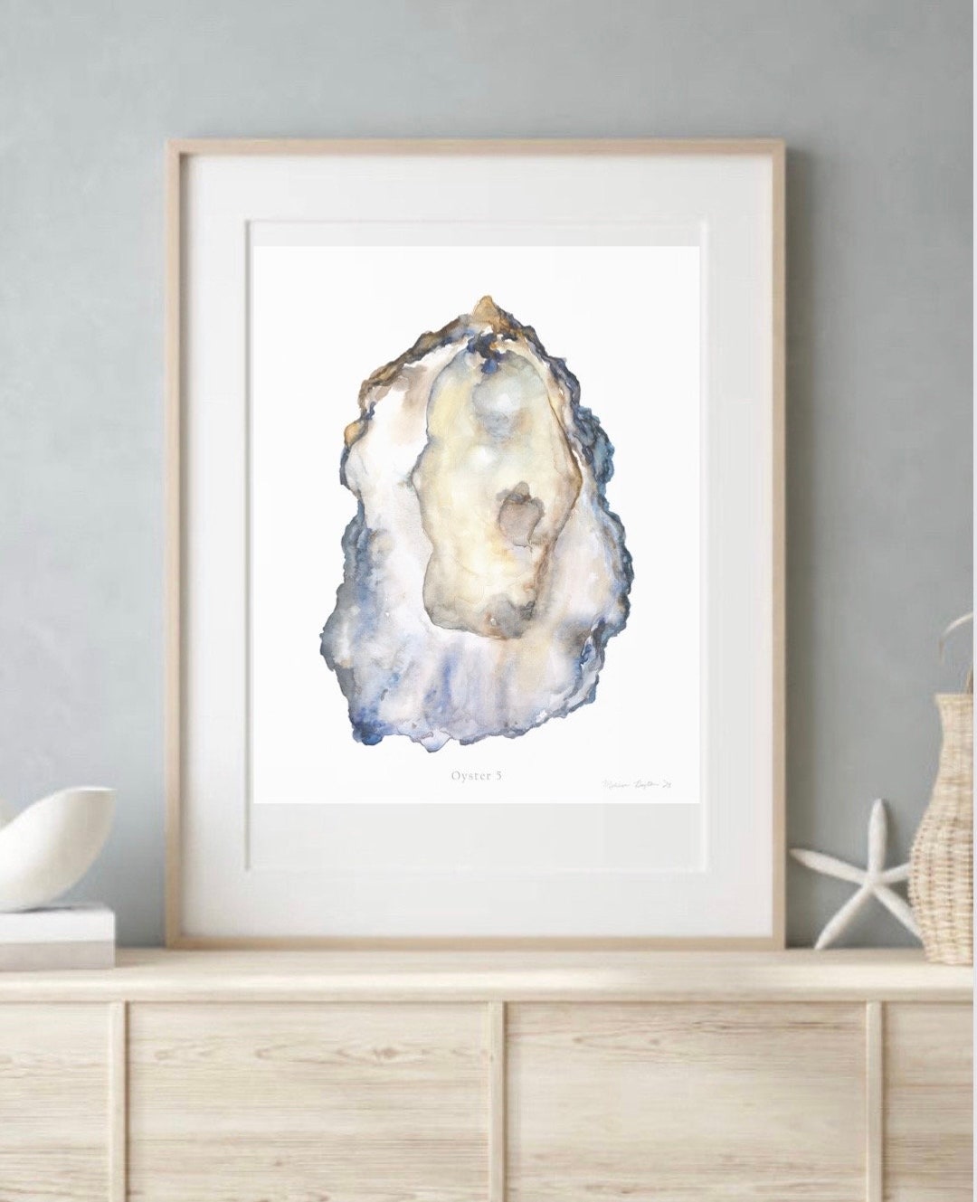 Oyster Art Print Coastal Art Oyster Watercolor Shell Oyster Painting ...