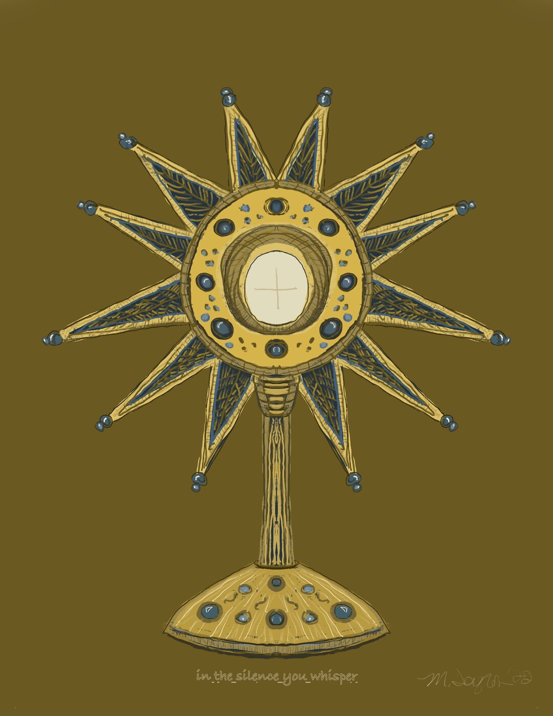 Eucharist Catholic Monstrance Art Adoration Art Print Ordination Gift ...