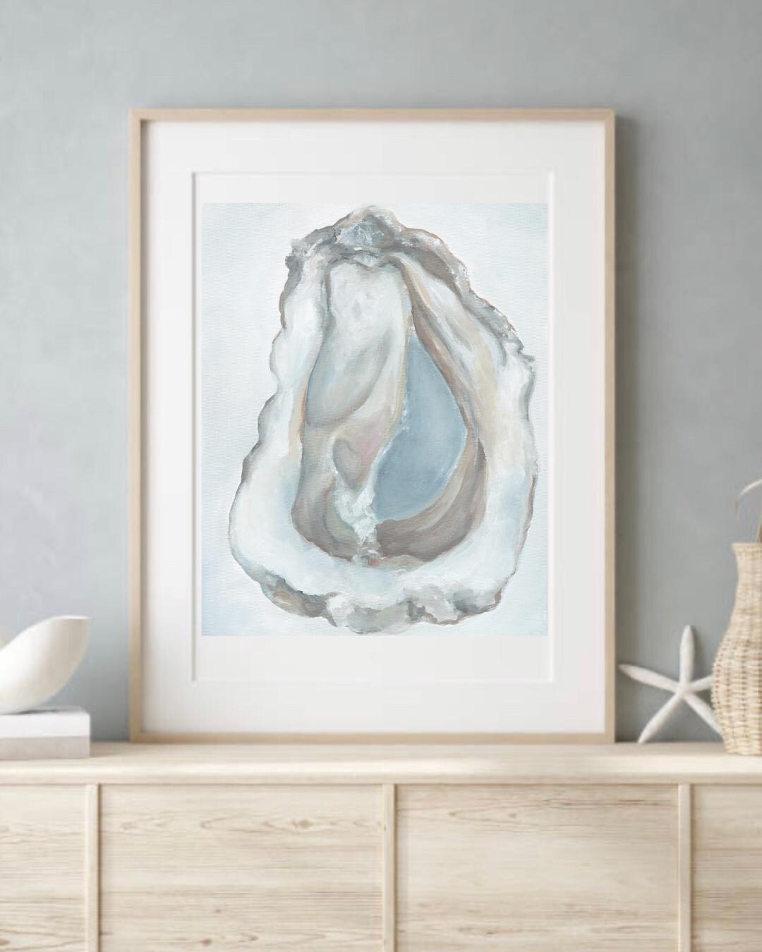 Oyster Art Print Coastal Art Oyster Oil Painting Shell Oyster Painting ...