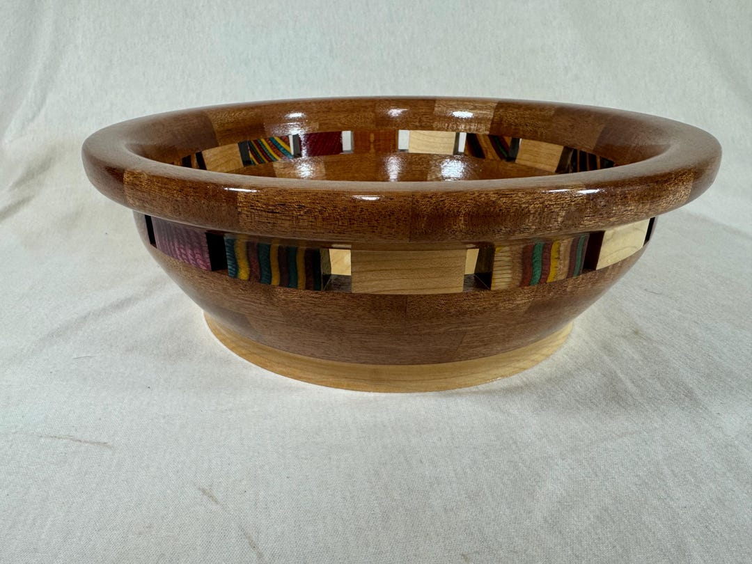 Segmented Wooden Bowl: Maple, Sapele, Cherry, Lacewood, Dymondwood - Etsy