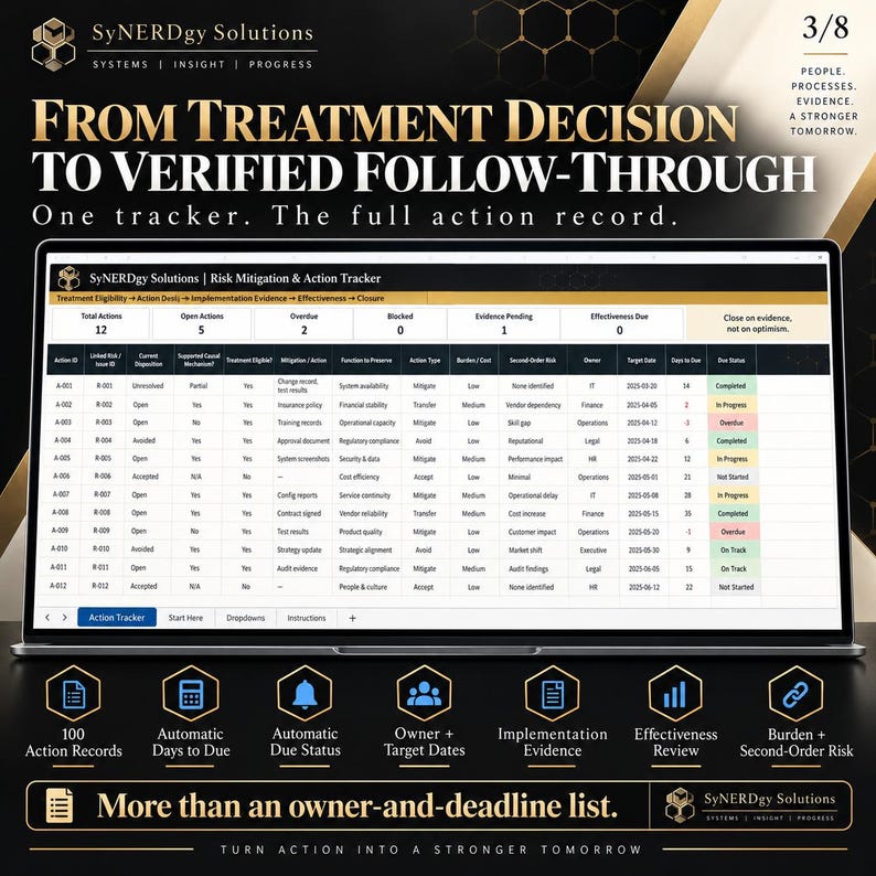 Risk Mitigation Tracker Excel Template | Risk Treatment Action Plan ...