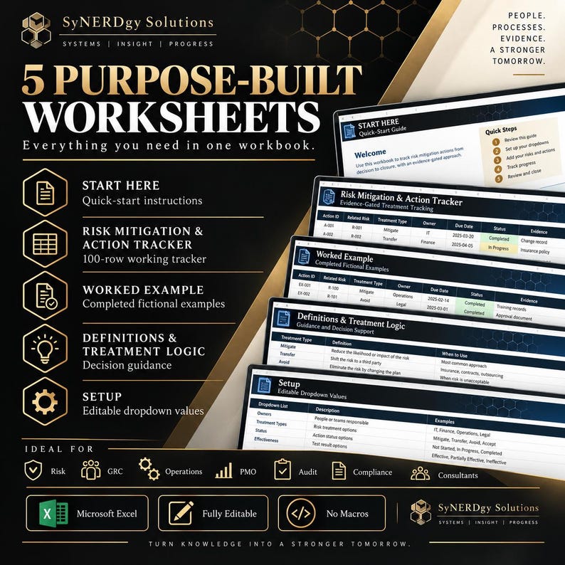 Risk Mitigation Tracker Excel Template | Risk Treatment Action Plan ...