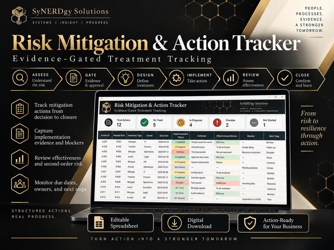 Risk Mitigation Tracker Excel Template | Risk Treatment Action Plan ...