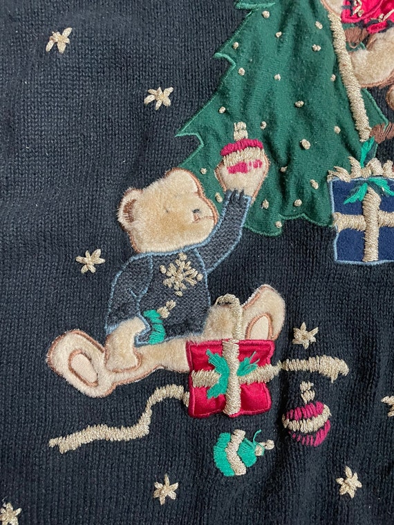 Vintage Christmas Bear Sweater, Teddy Bear Sweater, V… - Gem