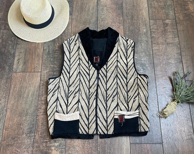 90s Modern Vest,animal Print 90s Vest, Vintage 1990s Vest, Art Deco ...