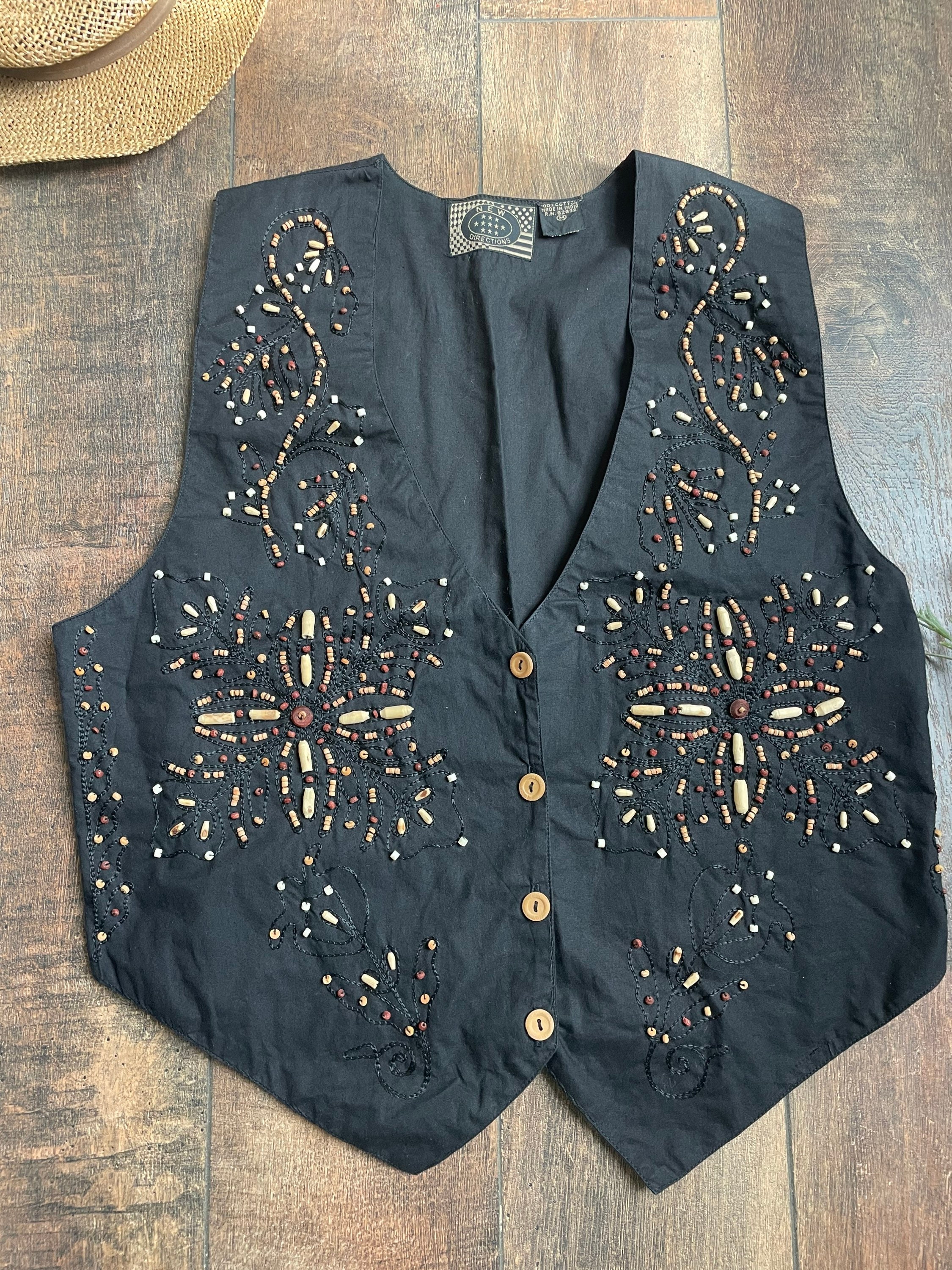 90s Vintage Beaded Vest, Vintage 90s Dress Vest, Beaded 90s Vest, Jesse ...