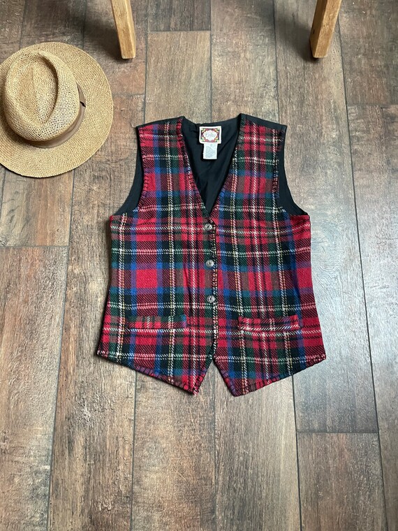 vintage wool plaid vest - Gem