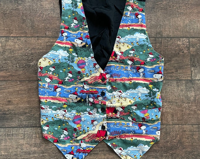 Snoopy Vest, Vintage 90s Snoopy Vest, Peanuts Vest, 90s Vintage Peanuts ...