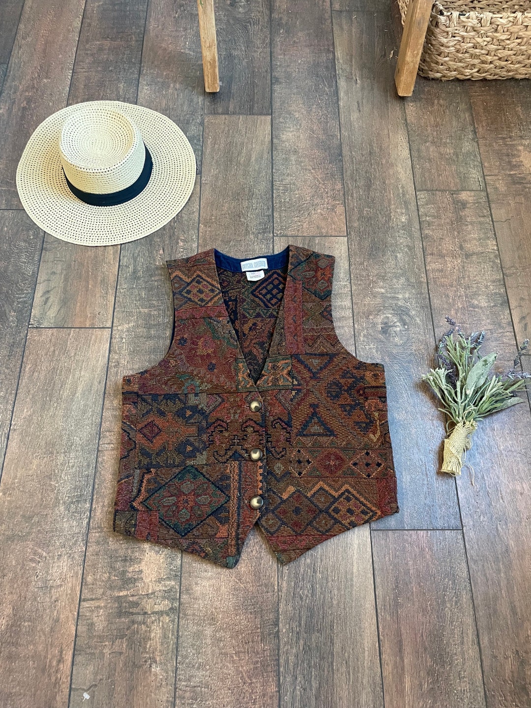 Vintage 90s Southwest Inspired Vest, 90s Tribal Vest, Jesse Spano Vest ...