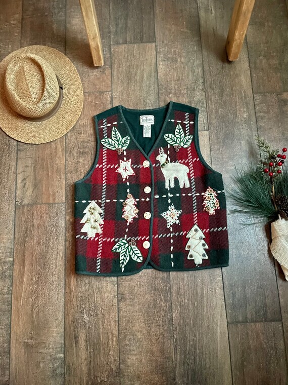 Vintage plaid wool vest - Gem