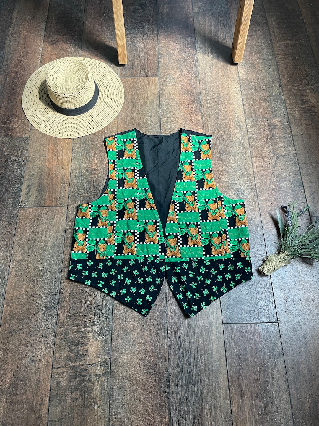 90s Shamrock Bear Vest, 90s St Patricks Day Vest, 90s Teddy Bear Vest ...