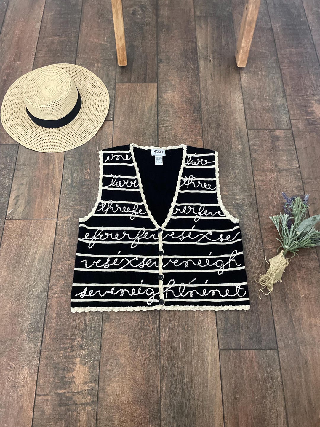 Vintage Cursive Sweater Vest,black and White Sweater Vest,90s Sweater ...