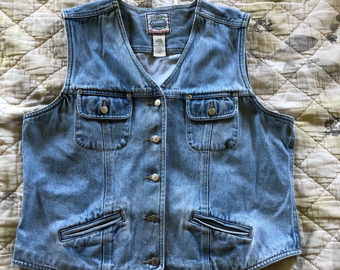 90s Denim Vest, Vintage 90s Denim Vest, 90s Party, 90s Costume, Vintage ...