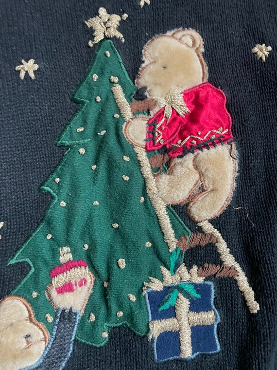 Vintage Christmas Bear Sweater, Teddy Bear Sweater, V… - Gem