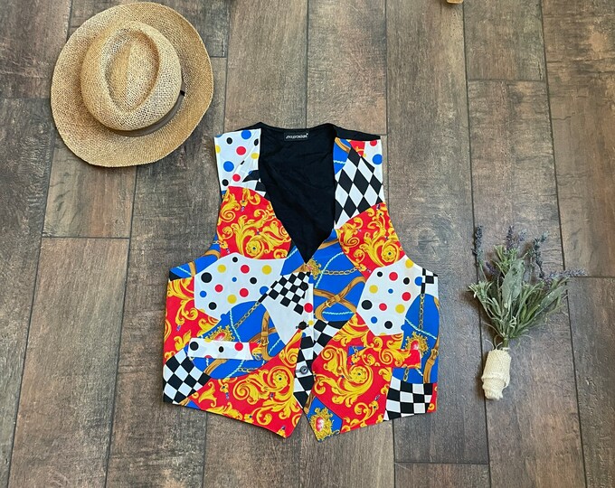 Vintage 90s Party Vest, Loud 90s Vest, Paula Shore Costume, Vintage ...
