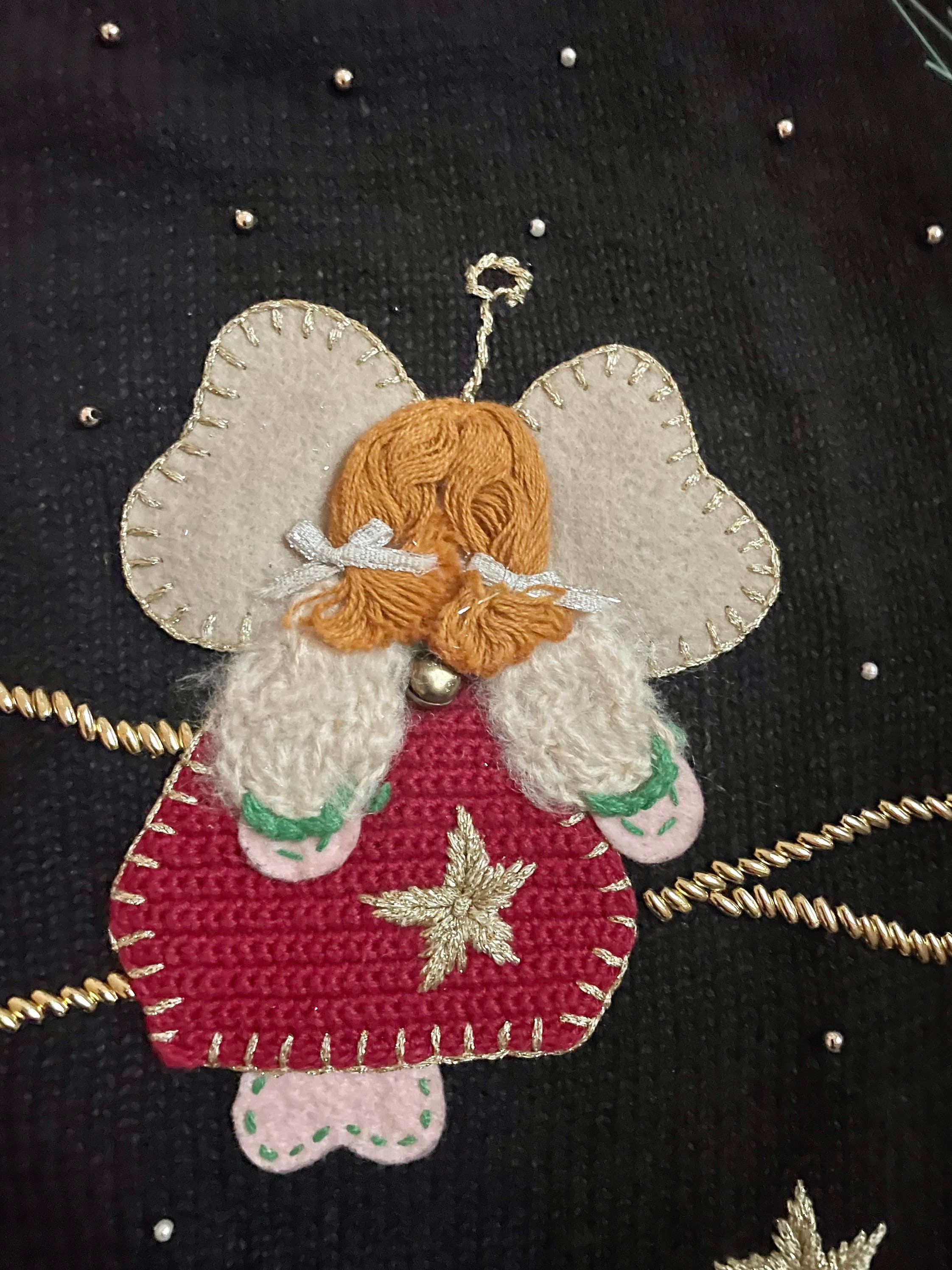 Vintage 90s Christmas Angels Sweater Vest, Vintage Angel Christmas ...