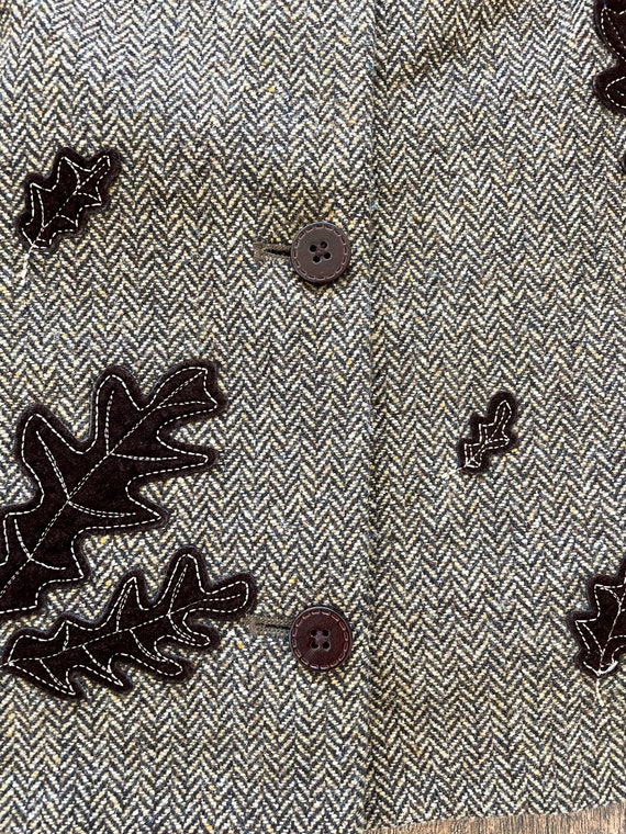 Vintage Tweed Autumn Leaves Vest, 90s Autumn Vest, Tw… - Gem