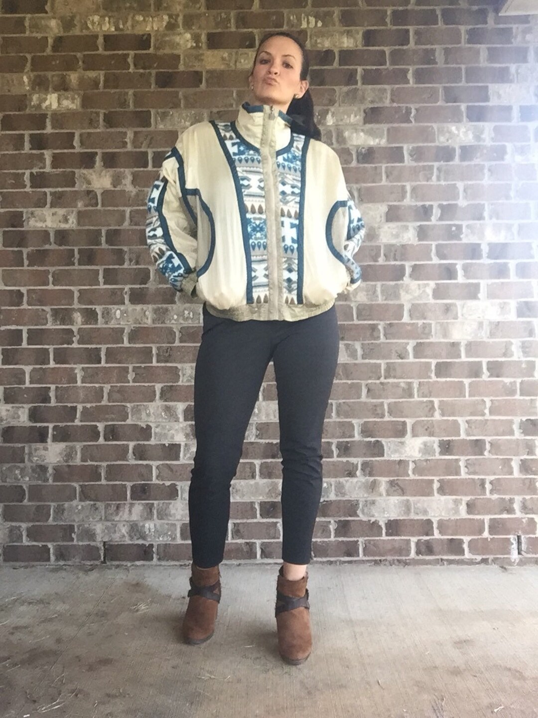 80s Vintage Active Stuff Jacket, Native Inspired Wind Breaker Jacket ...