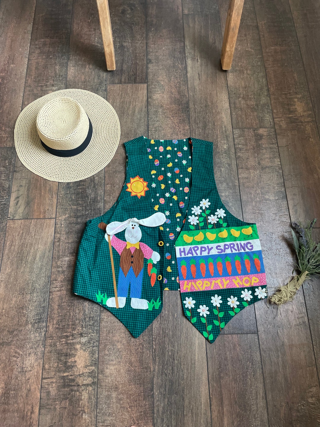 Vintage 90s Floral Vest, Easter Bunny Vest, Vintage 90s Teacher Vest ...