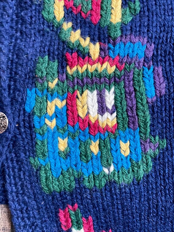 Vintage Wool Folk Cardigan, European Folk Cardigan, V… - Gem