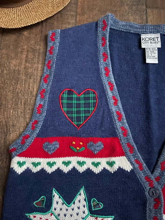 Vintage 90s Cat Sweater Vest, Cat Mom Sweater Vest, H… - Gem