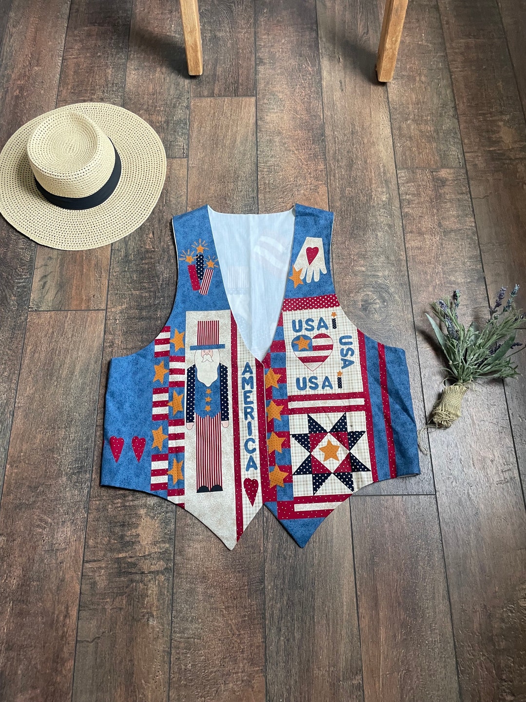 90s USA Vest,90s 4th of July Vest, 90s Uncle Sam Vest,patriotic Mary ...