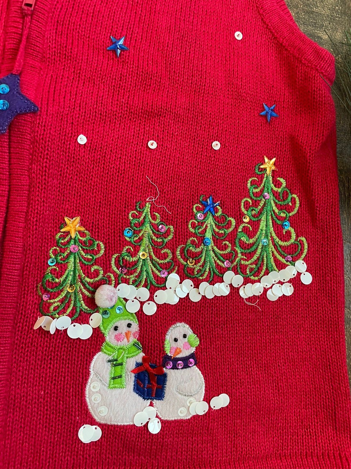 Christmas Snowman Sweater Vest Vintage 90s Cute Christmas - Etsy