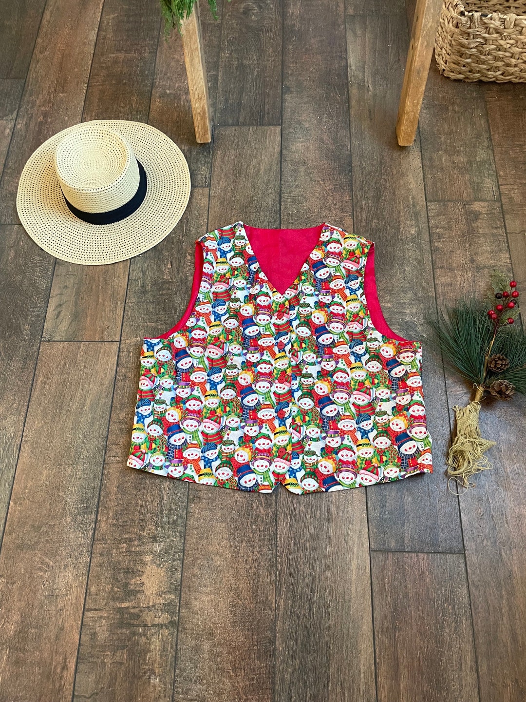 Vintage 90s Snowman Scrapbook Vest,snowman Mary Albright Style Best,90s ...