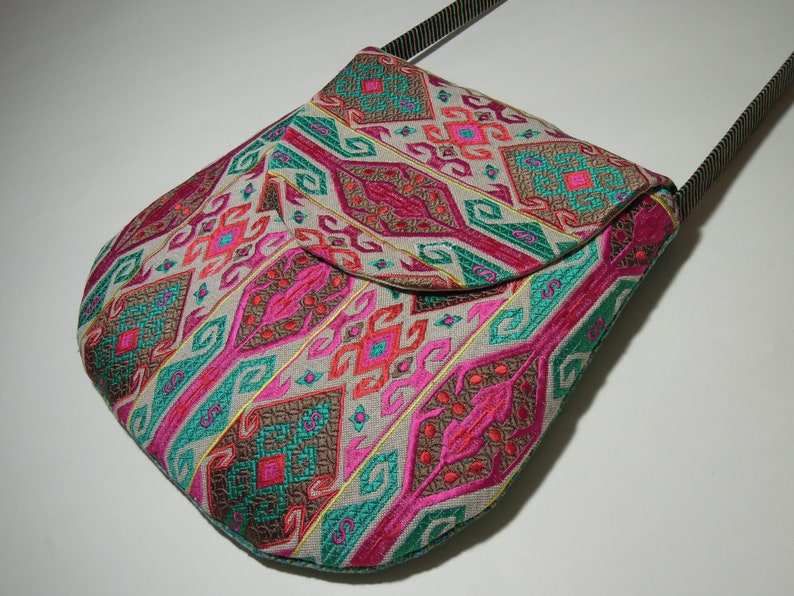 Messenger Patchwork Bag Handmade From Durable Linen With - Etsy