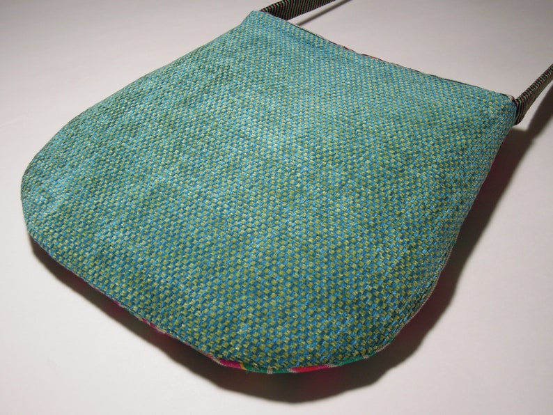 Messenger Patchwork Bag, Handmade From Durable Linen With Iridescent ...