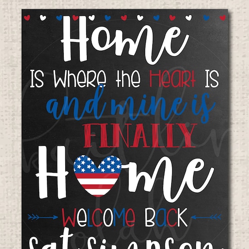 Welcome Home Military Sign Homecoming Party Banner Army - Etsy