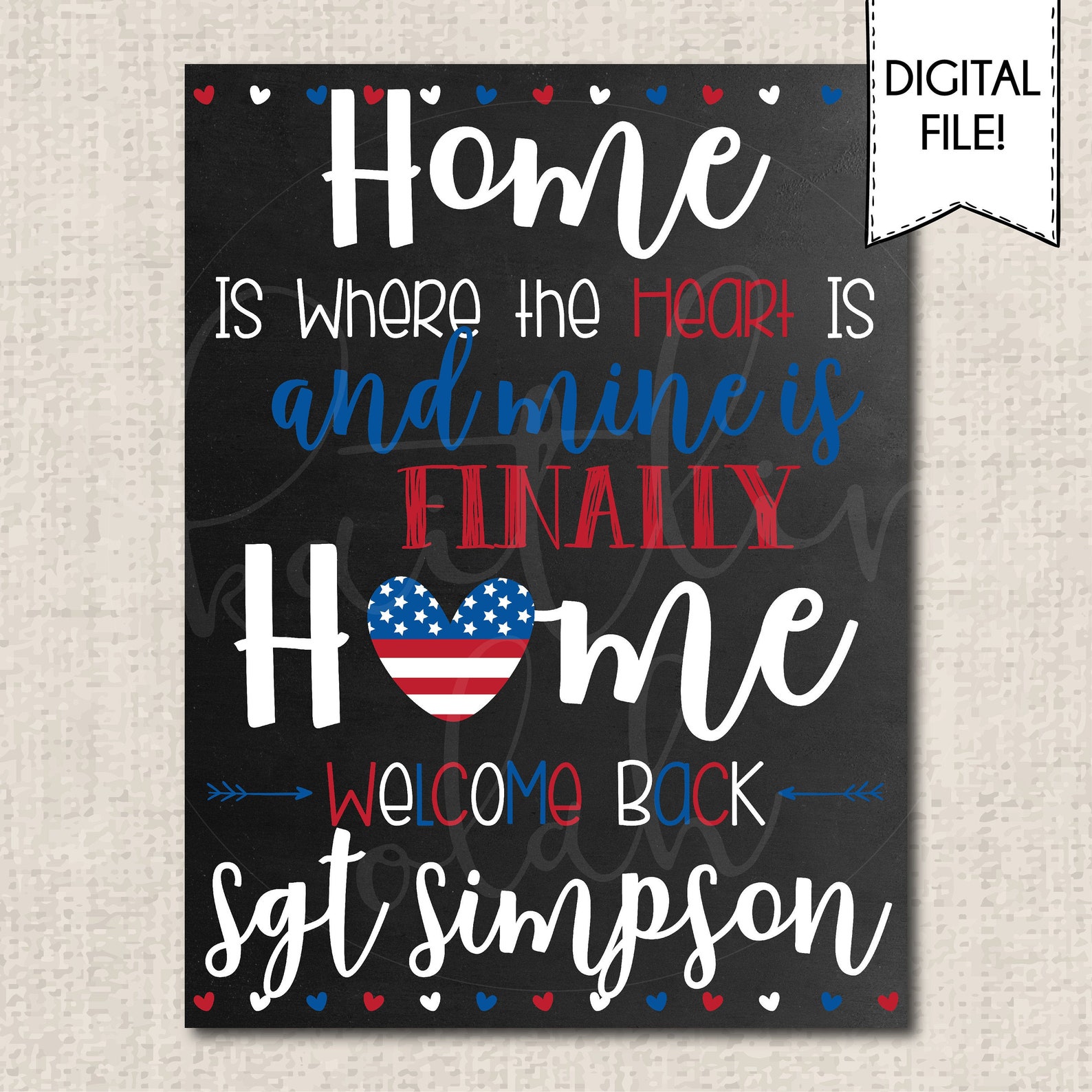 PRINTABLE FILE - Military Homecoming Printable Sign - Etsy