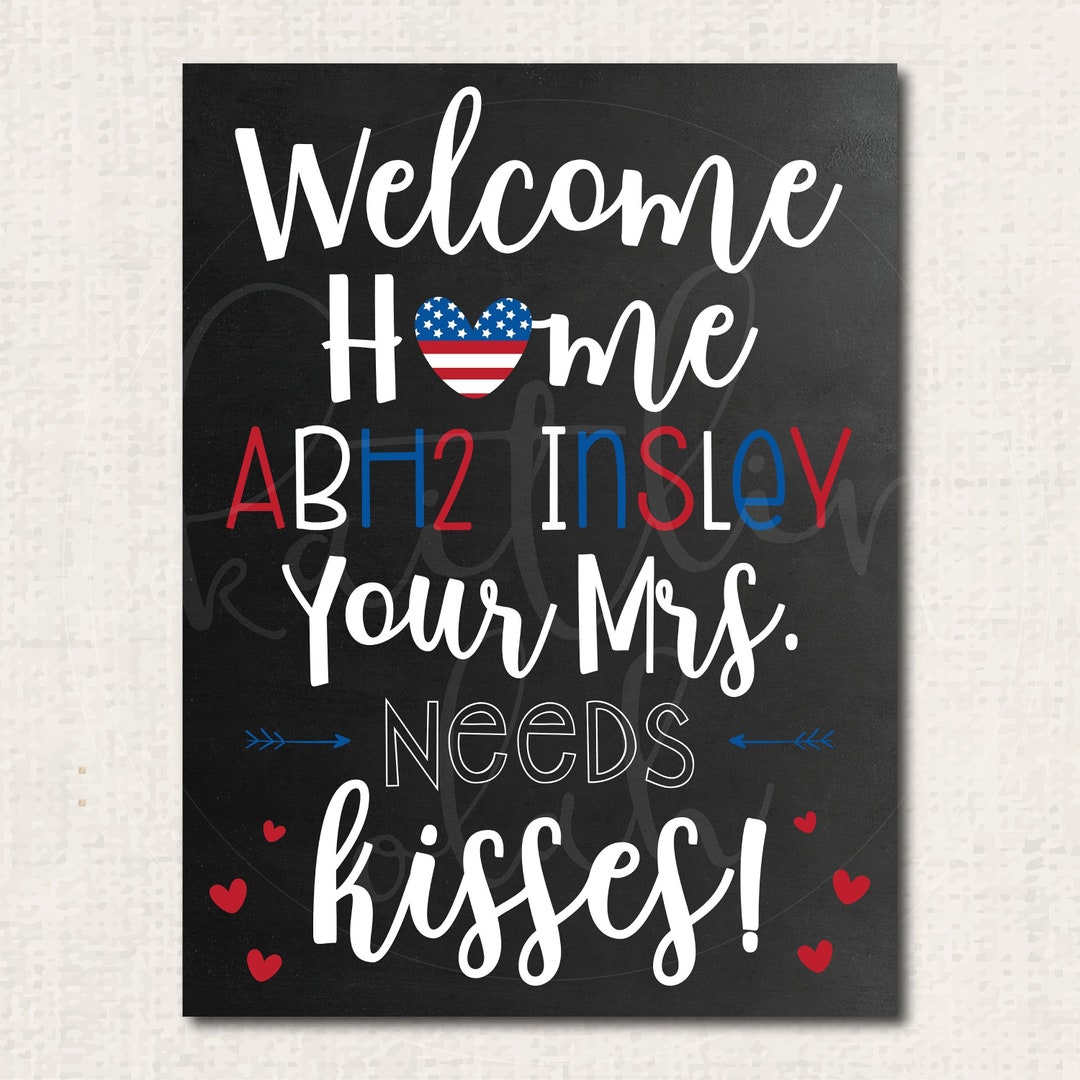 Military Homecoming CHALKBOARD Sign - Etsy