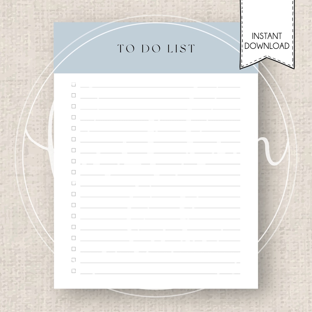 Clean, Simple and Modern to Do List Instant Download Printable PDF - Etsy